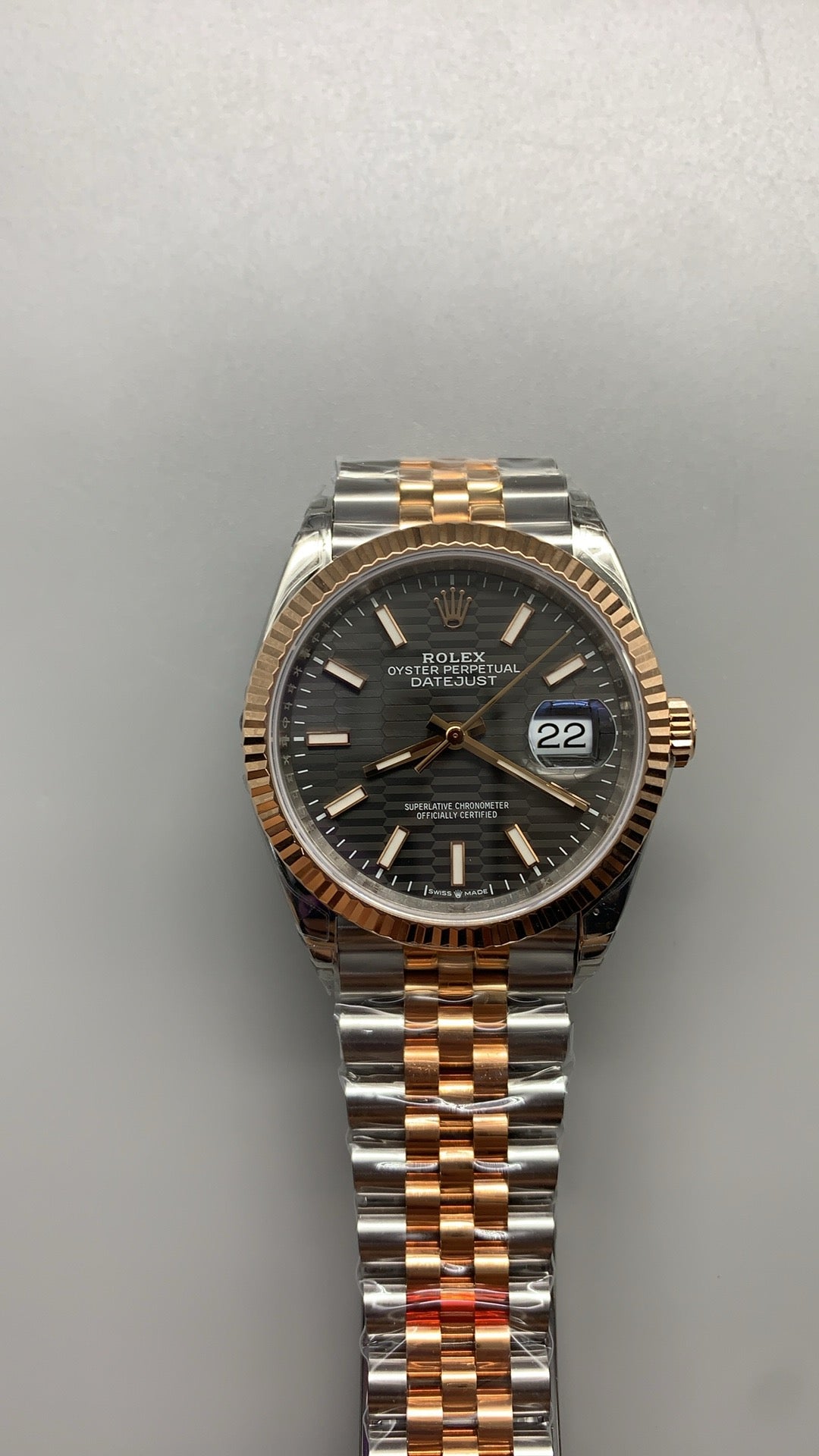 Rolex Datejust 36MM | Checkered dial | Stainless steel case with rose ...